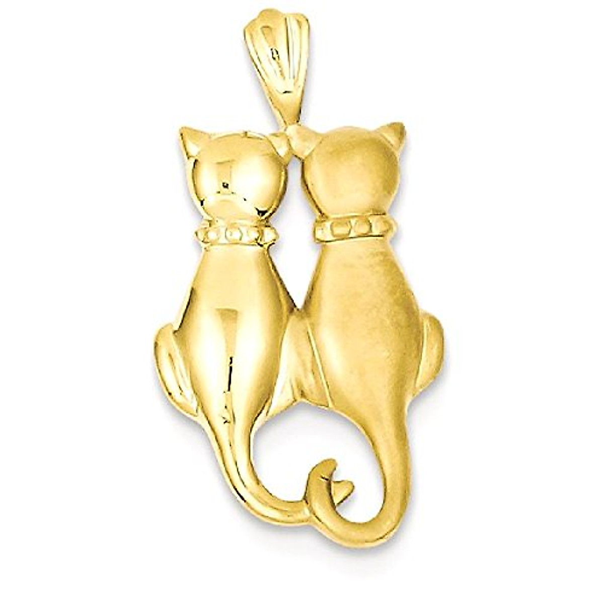 IceCarats 14K Yellow Gold Cats Necklace Charm Pendant 24mm x 12mm Only