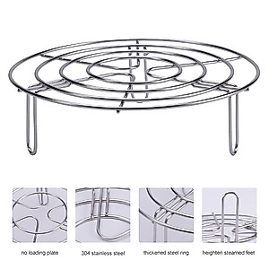 Round Cooling Cooking Racks, Stainless Steel Steamer Rack Kitchen Cooking Tool,Baking Rack for Round Cake Pans,for Canning Air Fryer P ressure Cooker(size:19.5cm)