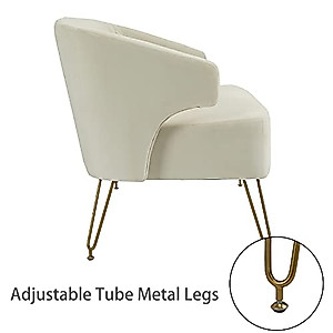 Homtique Velvet Loveseat Modern Tufted Accent Sofa Chair with Metal Golden Legs Upholstered 2 Seaters Couch for Small Spaces Elegant Settee Bench for Living Room, Bedroom, Apartment (White)