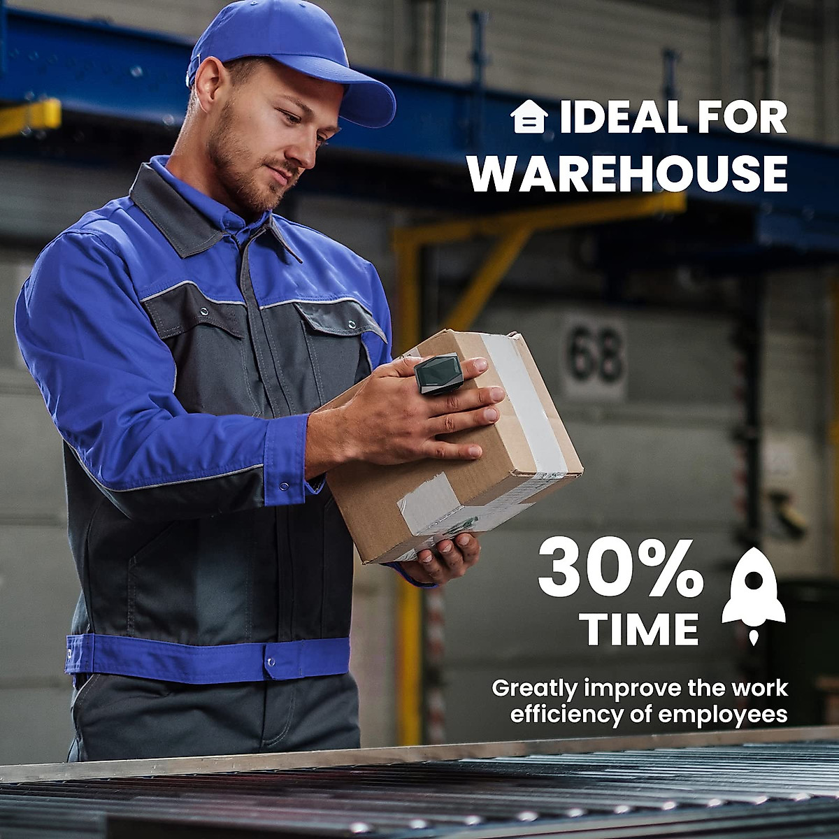 Eyoyo 2D QR Ring Barcode Scanner, Wearable Finger 3-in-1 USB Wired & 2.4G Wireless & Bluetooth Scanner, Left & Right Hand Wearable, Image 1D Warehouse Inventory Bar Code Reader for Android, iOS iPhone