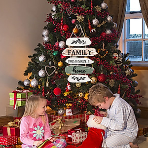 Wall Art for Living Room, 5 pieces Wooden Family Signs for Home Decor, Farmhouse Wall Signs, Rustic Porch Home Sign Housewarming Gifts Hanging Decor