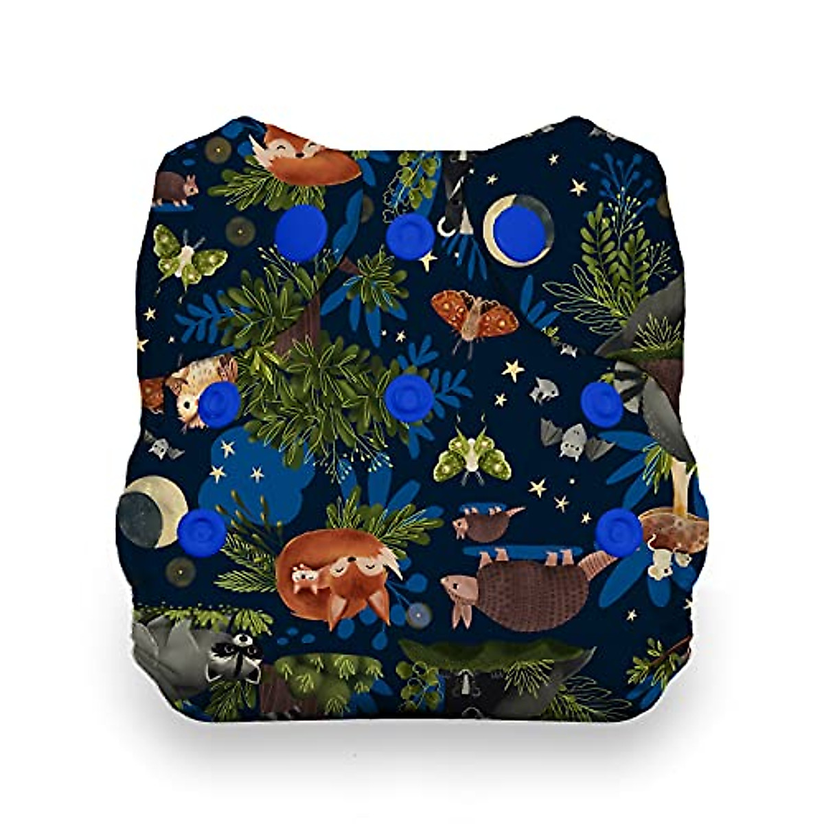 Thirsties Newborn All in One Reusable Cloth Diaper, Snap Closure, Nightlife (5-14 lbs)