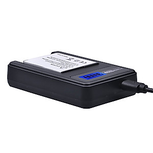 Powertrust 2 Pack NP-BG1 NP-FG1 BG1 Camera Battery and LCD USB Charger for Sony DSC W130 W210 W220 W300 H10 H50 H70 W290 HX7 HX10 HX30 WX10 H55 HX9 T20