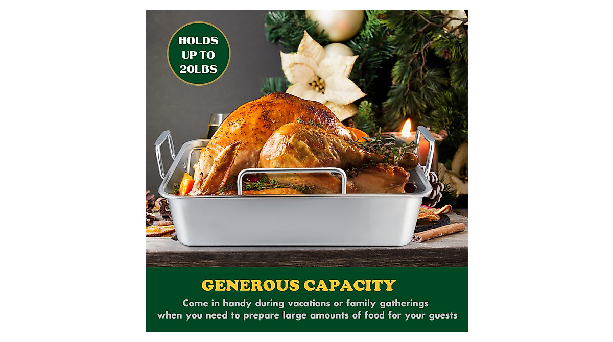E-far Stainless Steel Turkey Roaster with Racks