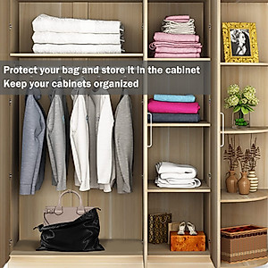 2 PCS Dust Cover Storage Bags Dust Bags for Handbags Large, Silk Drawstring Purse Storage Bag for Handbags Purses, Shoe Boots, Travel Organizer (Black + White, 23.6 * 19.6 in)