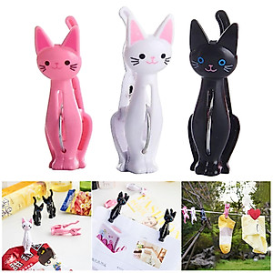 Guaber 4Pcs Beach Towel Clips Cartoon Shaped Clamps Multifunctional Clothes Quilt Blanket Pegs for Home Bathroom Decoration Clothes Pegs Plastic, White