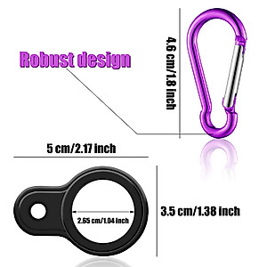 5 Sets Silicone Water Bottle Carrier with 5 Pieces Keychain Clip Key Ring Clip for Outdoor Activities or Daily Use