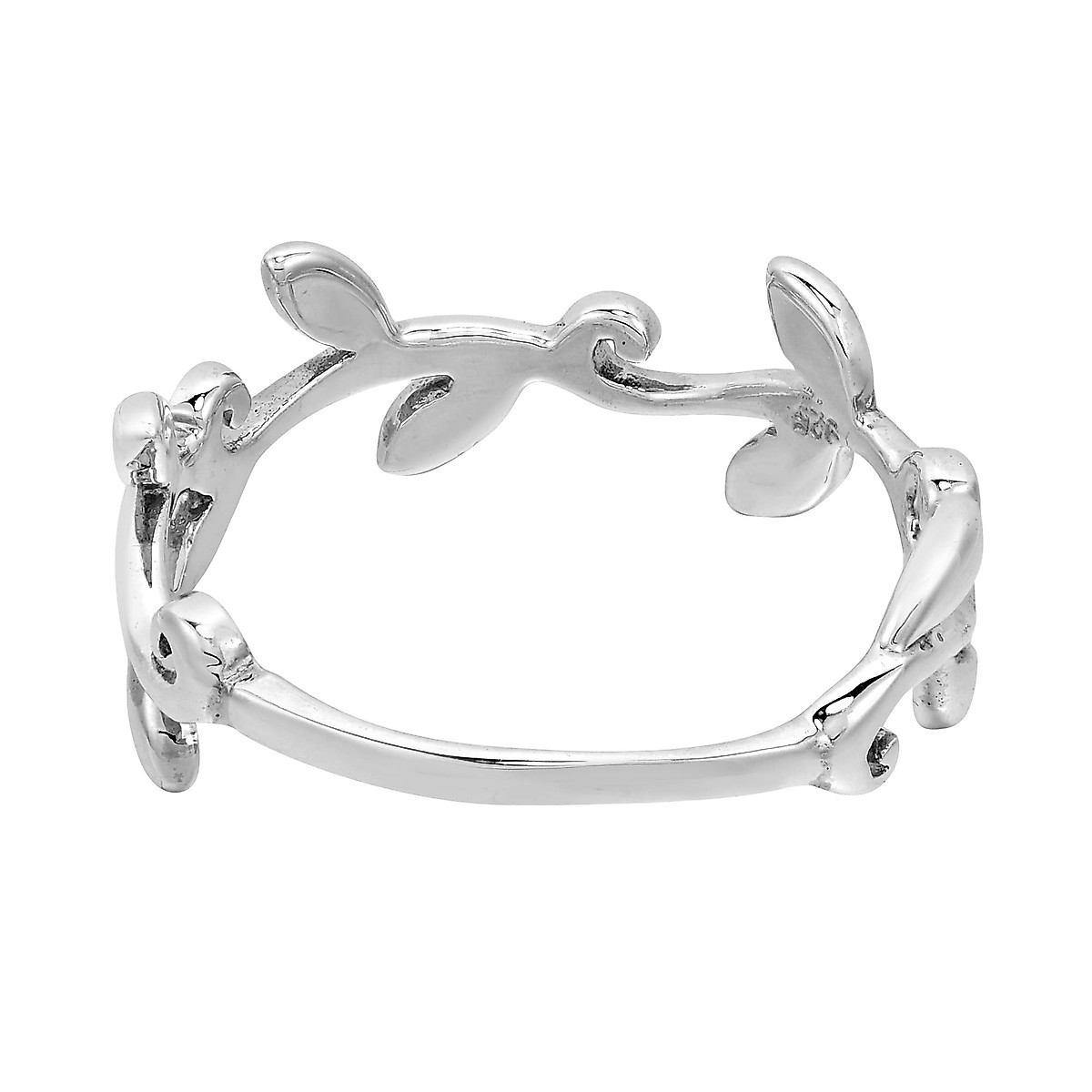 AeraVida Peaceful Elegance .925 Sterling Silver Olive Branch Ring | Minimalist Leaves Silver Ring for Women | Adorable Silver Ring Accessory for Nature Lover | Anniversary Jewelry Gift | Size (7)