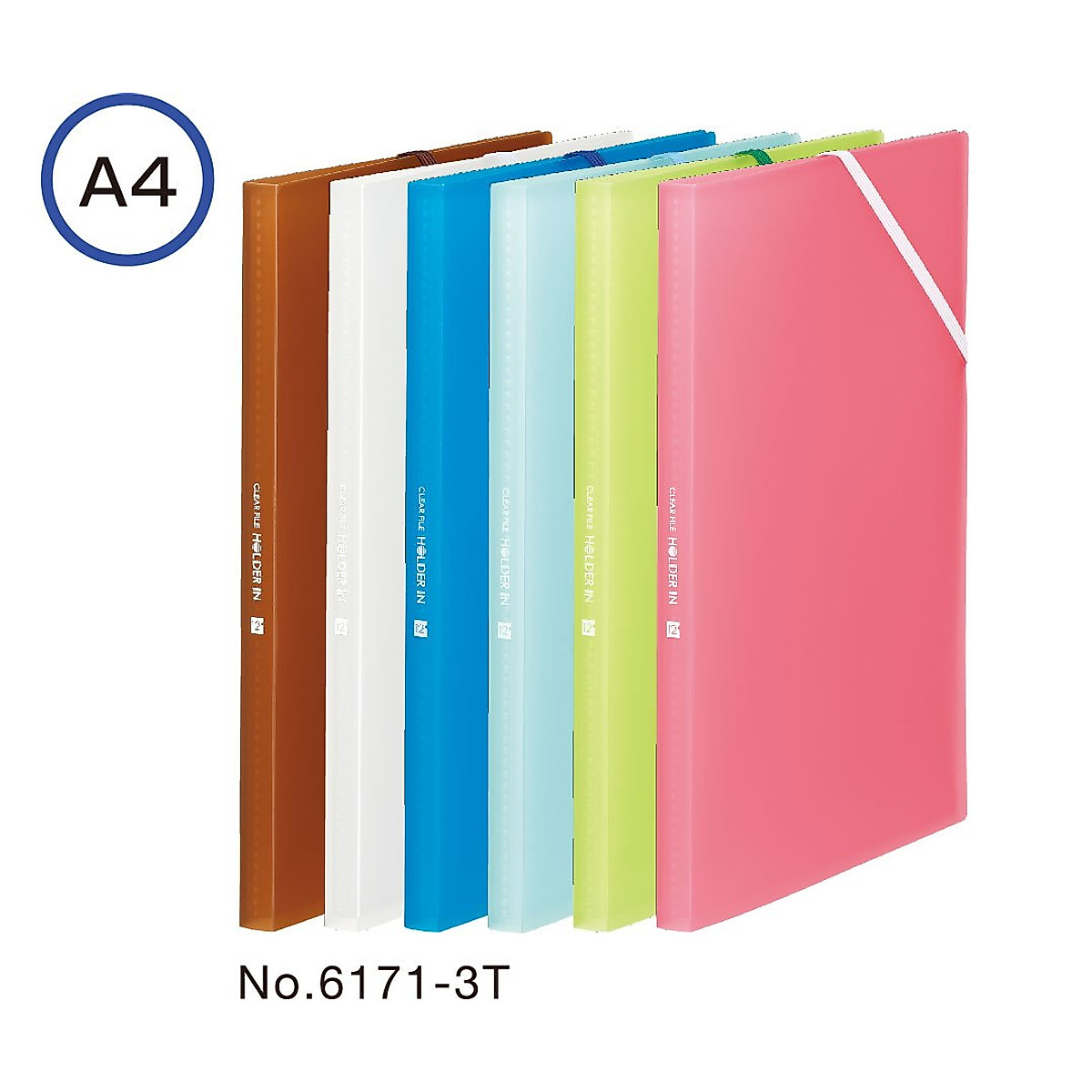 King Jim 6171-3T Clear File Holder, A4, 12 Pockets, Light Blue