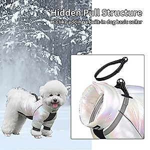 AIITLE Padded Vest Dog Coat - Warm Zip Up Dog Vest Fleece Jacket - Winter Water Wind Resistant Small Dog Sweater - Dog Clothes for Small Dogs for Everyday Use White S