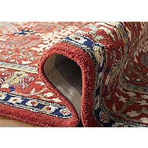SAFAVIEH Antiquity Collection Runner Rug - 2'3" x 12', Red & Multi, Handmade Traditional Oriental Wool, Ideal for High Traffic Areas in Living Room, Bedroom (AT64A)
