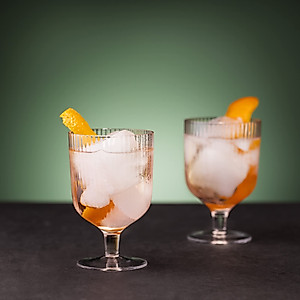 Navaris Snifter Glasses (Set of 4) - 10 oz Glass Snifters for Whiskey, Wine, Brandy, Drinks, Desserts - Decorative Fluted Glassware - Dishwasher-Safe