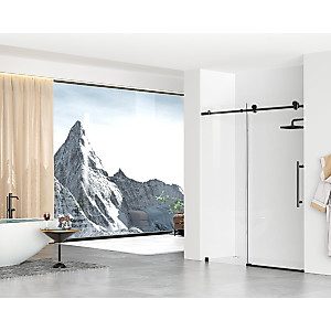 Elegant Kitchen and Bath SD101-6076MBK Frameless Shower Door 60 x 76 Matte Black