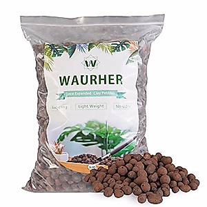 WAURHER Leca Expanded Clay Pebbles 5LBS Grow Media for Indoor Plants Hydroponic Growing Gardening System Supplies