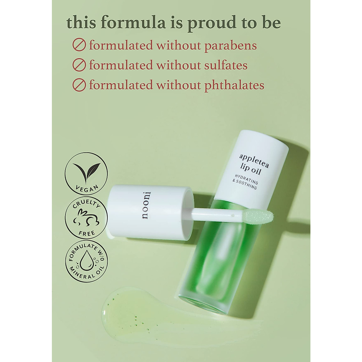 Nooni Korean Lip Oil - Appletea, 0.12 Fl Oz + Korean Lip Oil - Applecherry, 0.12 Fl Oz + Korean Lip Oil - Appleplum, 0.12 Fl Oz Bundle