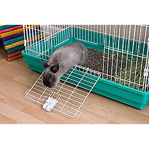 IRIS USA Medium Wire Animal House, Easy to Clean Cage with Wide Access Drop Down Door for Small-Sized Pets Animals Rabbits Guinea Pigs Rats, Green