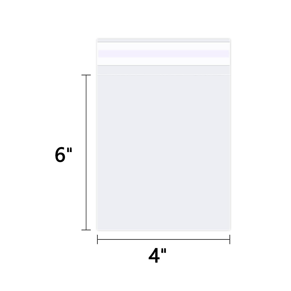 WEPOLY - 4" x 6" (100 Count) Clear Small Cellophane Bags - Self Sealing Cello Plastic Poly Bags- for Photo, Jewely, Bakey, Treats, Candies