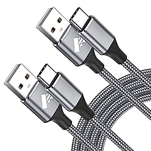 Aioneus [2-Pack, 6FT] USB C Cable 3A Fast Charging USB A to Type C Charger Cord for Samsung Galaxy S22 S21 A01 A02s A03s A11 A12 A13 A20 A21 A32 A42 A50 A52 A53, Moto Z4 G7, LG K51 Stylo 6 5 4, PS5