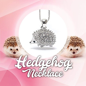 Lola Bella Gifts Crystal Hedgehog Fashion Necklace with Gift Box (Silver-tone)