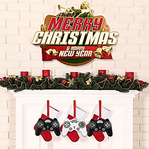 2024 Video Game Christmas Ornaments Personalized Video Game Controller Ornament for Gamer Lovers Customized Handwritten Christmas Tree Hanging Ornament Gifts Reusable PVC Rubber First Keepsake 2PC