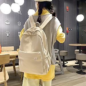 mirpsen Kids Backpacks for Girls, Teenager Casual College Middle High Elementary School Student School Bag Travel Laptop Backpack (White)