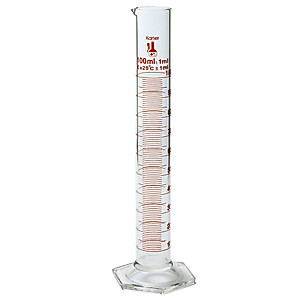 Glass Graduated Cylinder Set with Cleaning Brushes and Transfer Pipettes, Borosilicate Glass, 5 Sizes - 5,10,25,50, and 100ml, Karter Scientific 233G2