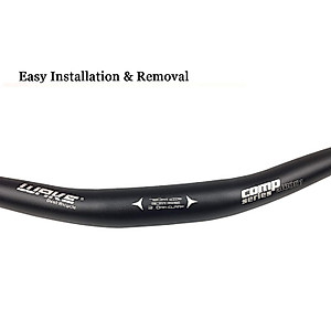 Wake 31.8mm MTB Mountain Bike Handlebar, Aluminum Alloy Mountain Bike Bicycle Riser Handlebar Extra Long 720/780mm with Paint Matte Surface (Black, 780mm)