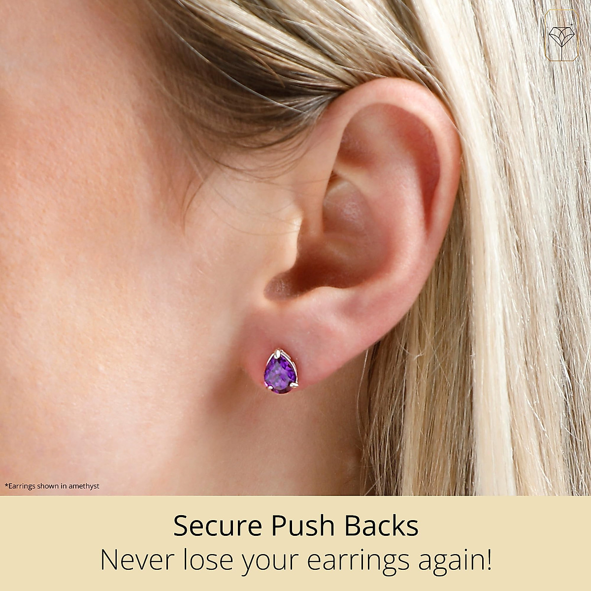 MAX + STONE 14k Yellow Gold Teardrop Blue Aquamarine Pear Shape Stud Earrings for Women with Push Backs and 8mm x 6mm March Birthstone