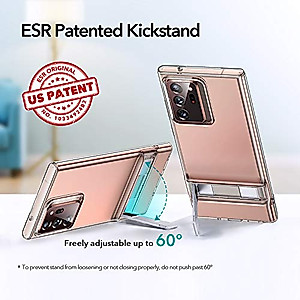 ESR Metal Kickstand Case Compatible with Samsung Galaxy Note 20 Ultra (6.9-Inch) [Vertical and Horizontal Stand] [Reinforced Drop Protection] – Clear