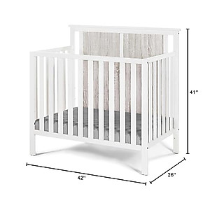 Suite Bebe Connelly 3-in-1 Mini Crib in White/Rockport Gray - Comes with Mattress Pad