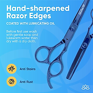 Equinox Professional Hair Scissors Set - Barber & Thinning Shears for Cutting & Grooming, Premium Japanese Stainless Steel Scissors