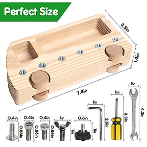 Kids Montessori Screwdriver Board Set, Wooden Toddler Real Tools Montessori Toys Preschool Toys Fine Motor Skills Toys for Kids Toddlers 3 4 5 Years Old