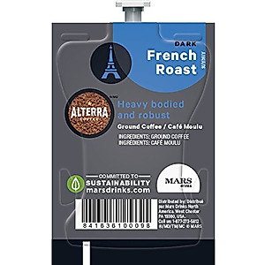 ALTERRA Coffee French Roast Single Serve Freshpacks for MARS DRINKS FLAVIA Brewer, 20 Packets