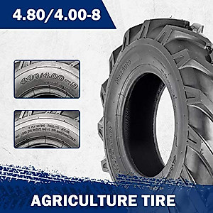 MaxAuto 2Pcs 4.80/4.00-8 Tires 4.80x4.00-8 8" Lawn Garden Tires 4.80x4.00x8 4.80-4.00-8 Turf Lawnmower Tractor Golf Cart Tubeless Tire