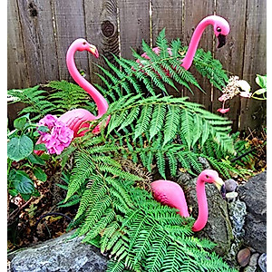 GiftExpress Large Bright Pink Flamingo Yard Ornament/Flamingo Garden Statue/Pink Flamingo Garden Yard Decor (Pack of 4)