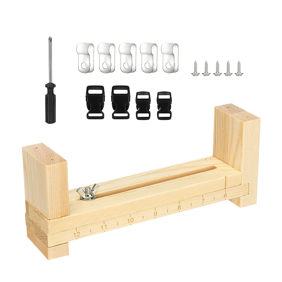 HomeSoGood Wood Bracelet Jig Wristband Knitting Tool Wood Paracord Making Wood Material Jig Bracelet Maker