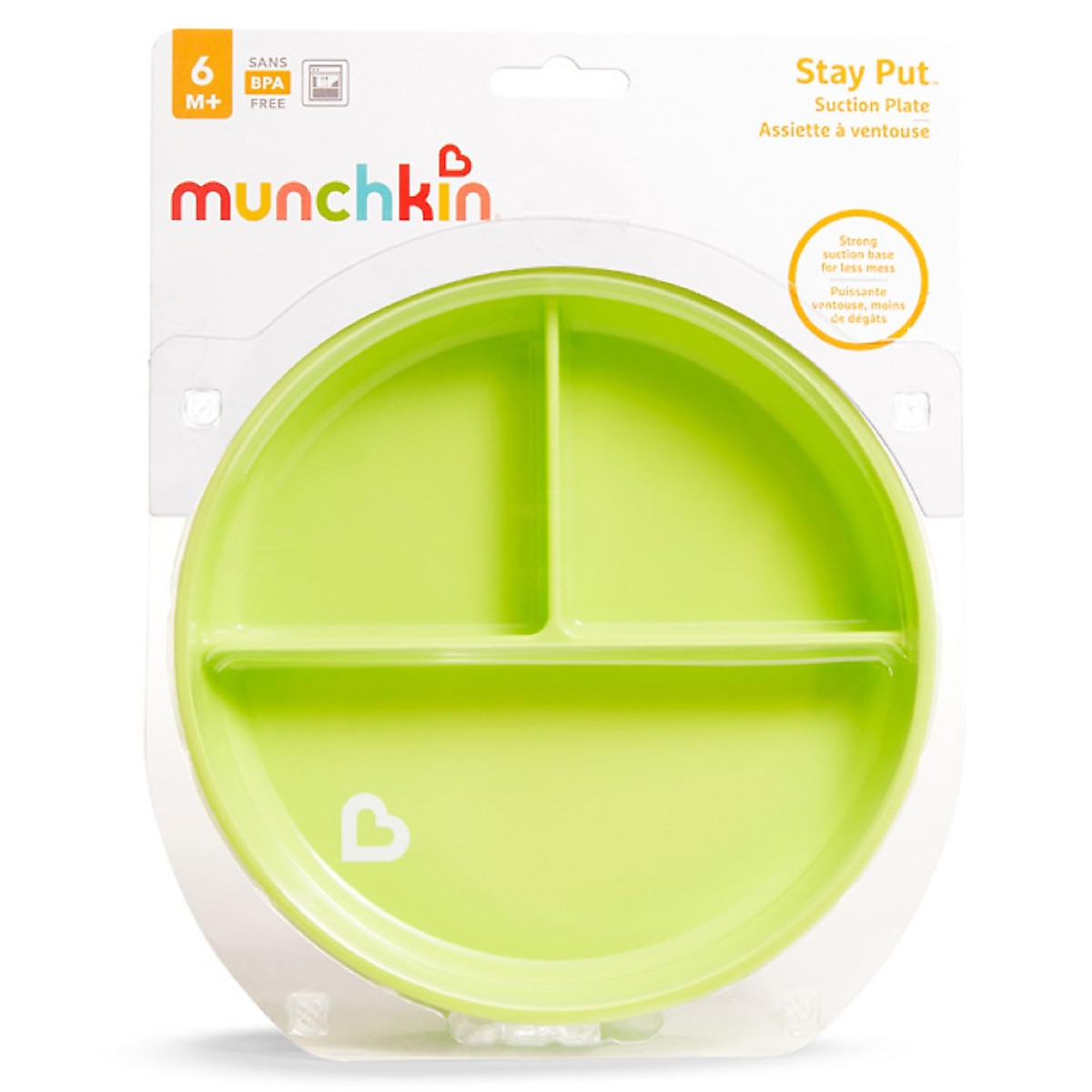 Munchkin® Stay Put™ Divided Section Toddler Plates, Colors May Vary