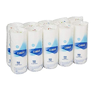 Dixie 10-20 oz. Dome Hot Coffee Cup Lid by GP PRO (Georgia-Pacific) White 9542500DX 500 Count (10 sleeves of 50 lids)