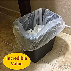 4 Gallon Clear Trash Bags - 100 Small Mini Garbage Bags | Mini Trash Bags For Mini Trash Can | Paper Waste Basket Liners For Bathroom Kitchen Car Office | Garbage Disposal Bags | Paper Recycling Bags