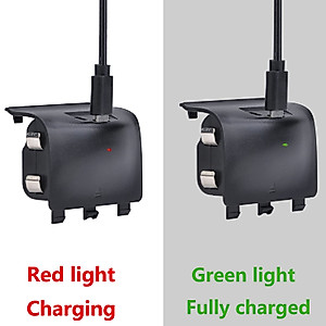 Battery Pack for Xbox Series X|S, Tectra 2-Pack Controller Battery for Xbox Series X, Xbox Series S with Charging Cable