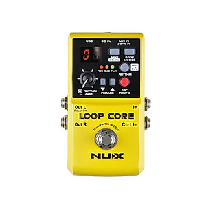 Nux Loop Core Guitar Effect Pedal Looper 6 Hours Recording Time, 99 User Memories, Drum Patterns with Tap Tempo