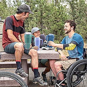 VALESKA 40oz Tumbler with Handle and Straw, Stainless Steel Insulated Vacuum Double Wall Coffee Travel Mug, Insulated Tumbler Cups, Keep Hot and Cold, Dishwasher Safe, Leak Proof, BPA Free - Purple