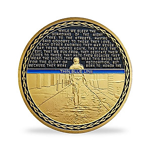 E-Coin Police Lives Matter Challenge Coin Thin Blue Line Law Enforcement Coin