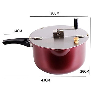 Popcorn Maker Manual Stove Top Non-Stick Popcorn Pot, with Anti-Scalding Handle And Detachable Lid, Universal for Gas Induction Cooker