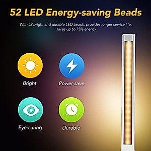 Led Desk Lamp, HMFUNTM Desk Lamp with USB Charging Port, 5 Color Modes, 10 Brightness, Natural Light, Eye Caring Reading Lamp, Desk Light for Home Office, Table Lamp, Touch Control, Auto-Timer, Silver