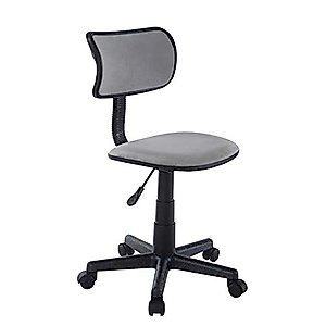 Urban Shop Crushed Velvet Swivel Task Chair, Dark Grey
