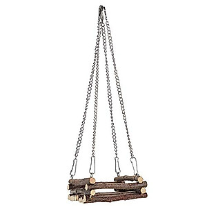 Goick Hamster Hammock-Wooden Hamster Swing Hammock Small Pet Toy Molar Supplies Pet Cage Accessories