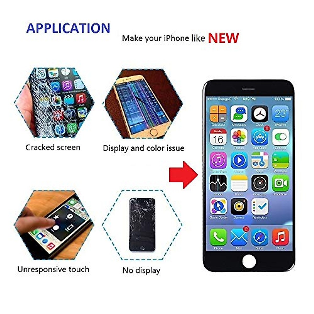 Brinonac Screen Replacement for iPhone 8/SE 2020 4.7 inch LCD Digitizer Touch Screen LCD Replacement Screen Frame Assembly Full Set with Tools and Screen Protector (Black)