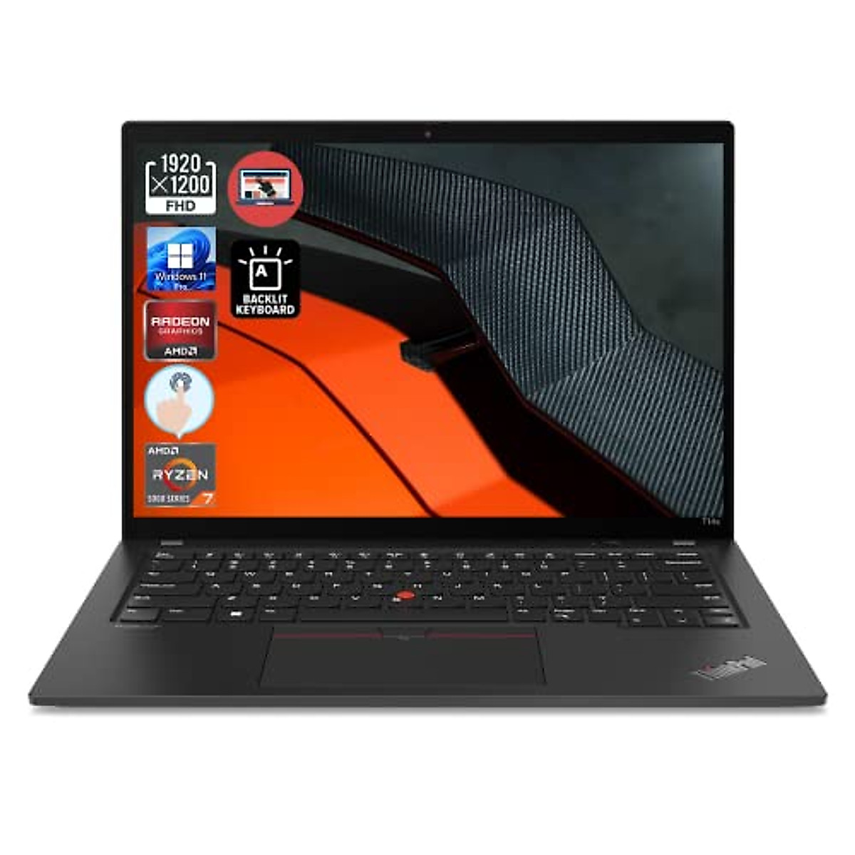Lenovo ThinkPad T14s Gen 3 Slim Business Laptop, 14" WUXGA IPS (1920 x 1200) Touchscreen, AMD Ryzen 7 PRO 6850U, Windows 11 Pro, 16GB RAM, 512GB SSD, AMD Radeon 680M, Backlit KYB, Fingerprint, TDU