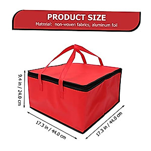 Garneck Insulation Bags Camping Insulated Bag Bento Bag Hot Case for Food Pizza Warmer Bags Camping Heater Cartoon Backpack Hand Bags Fresh Preservation Lunch Bag Non-woven Fabric Red